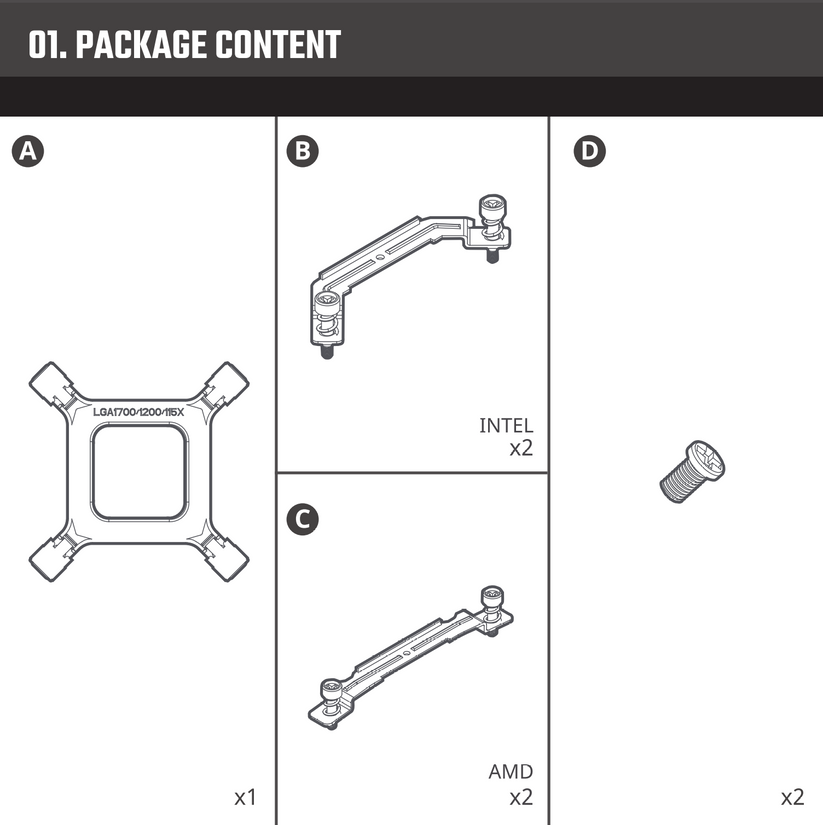 AMD AM5 CPU Bracket Upgrade Kit - 603007190-GP – Cooler Master Spare ...